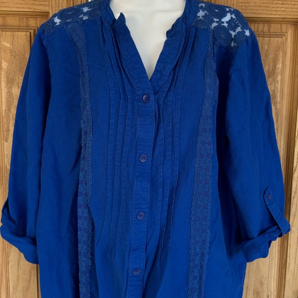 Jessica London | Tops | 325 Jessica London Womens Cobalt Blue Buttonup ...